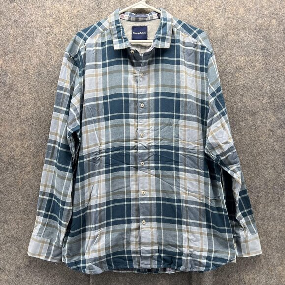 Tommy Bahama | Shirts | Tommy Bahamas Shirt Men Extra Large Blue Button Down Paid Cotton Soie ...